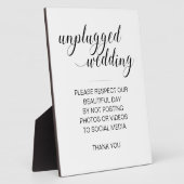 Elegant No Social Media Unplugged Wedding Sign Plaque | Zazzle