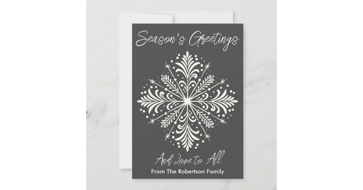 Elegant Non-Denominational Snowflake Holiday Card | Zazzle