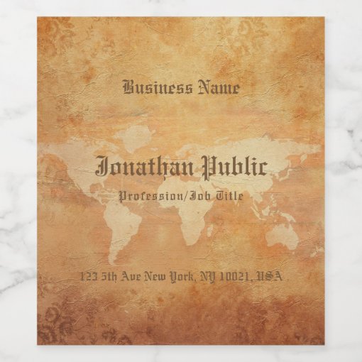 Elegant Nostalgic Old Paper Look Drink Bottle Wine Label | Zazzle