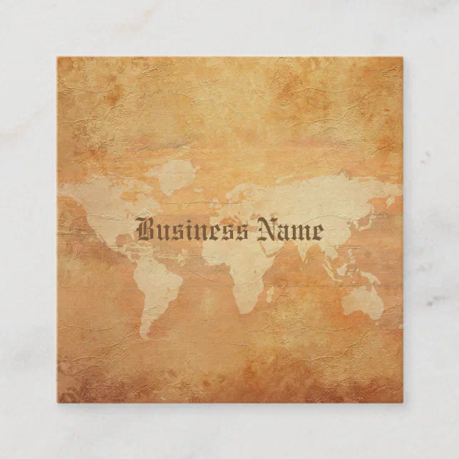 Elegant Nostalgic Old Paper Look Premium Thick Square Business Card ...