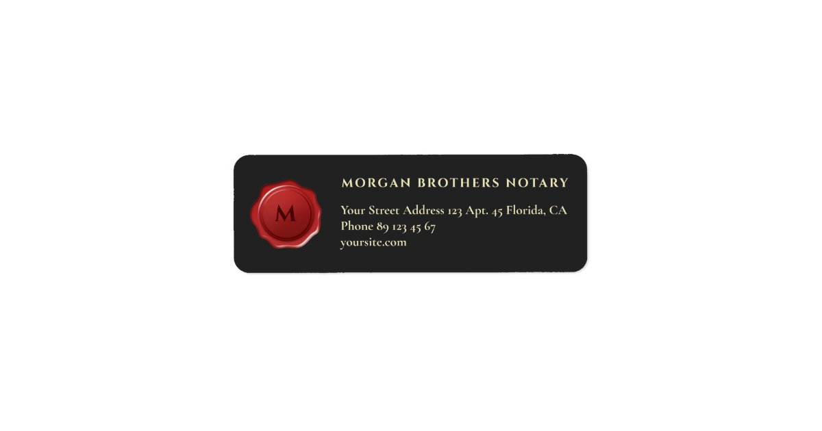 Elegant Notary Public Signing Agent Return Address Label | Zazzle