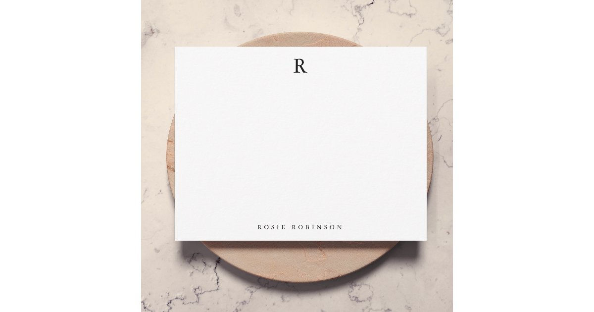 Elegant Note Card | Minimal Simple Notecards | Zazzle