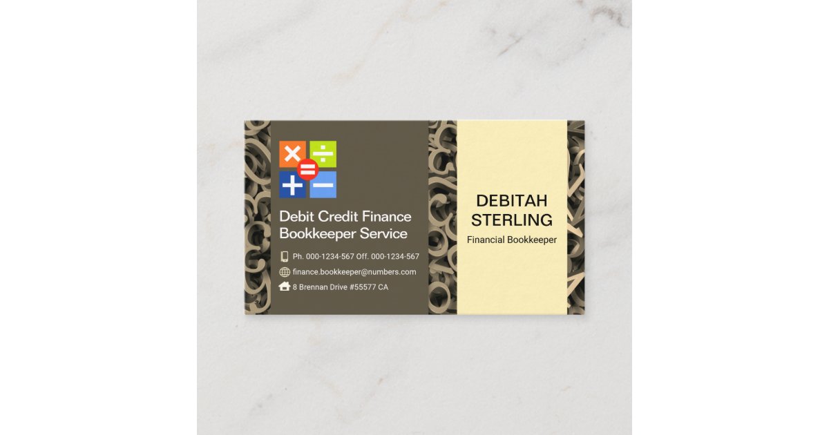 Elegant Number Borders Accountant Business Card | Zazzle