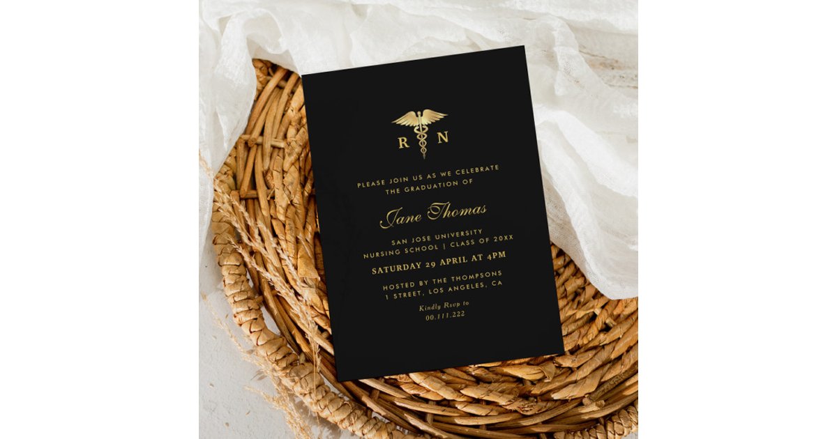 Elegant nursing school graduation invitation | Zazzle