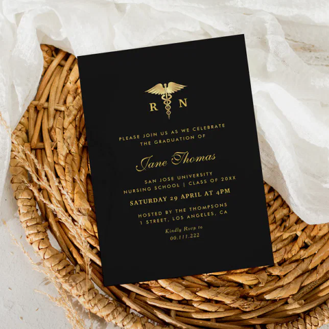 Elegant nursing school graduation invitation | Zazzle