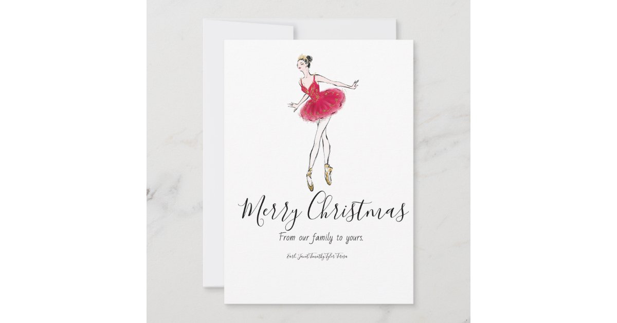 Elegant Nutcracker Ballet Dancer Holiday Card | Zazzle