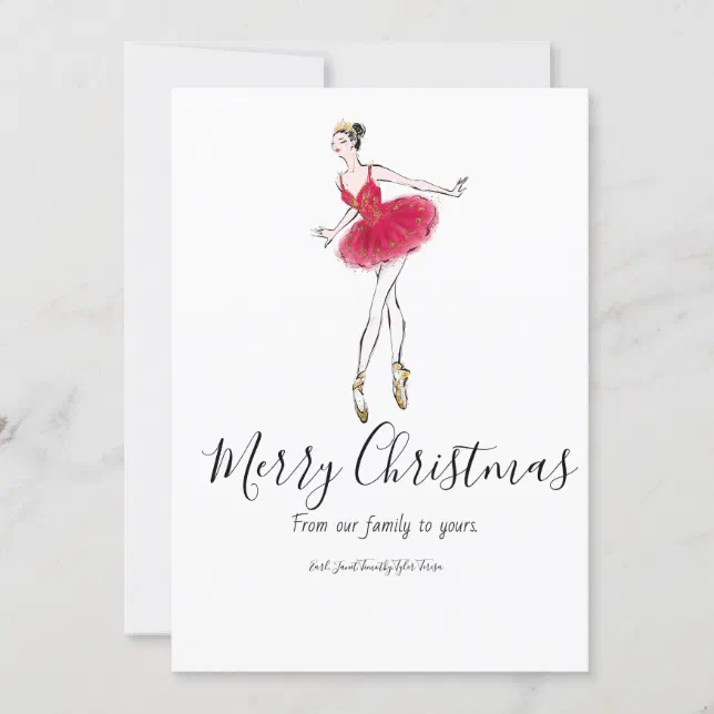 Elegant Nutcracker Ballet Dancer Holiday Card | Zazzle