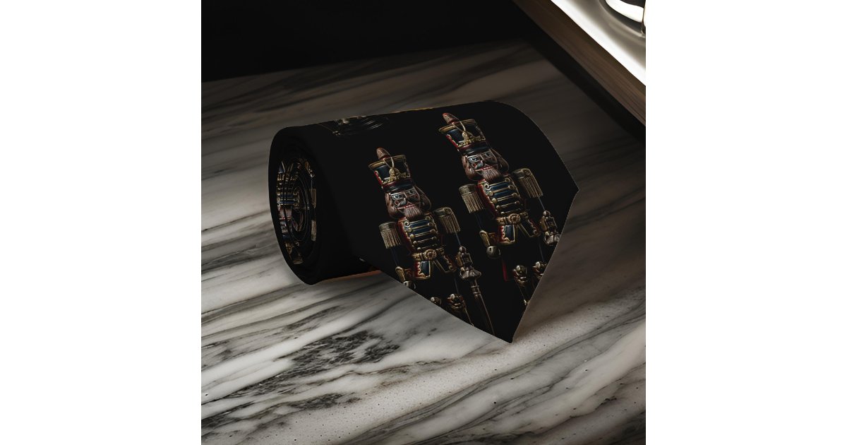 Elegant Nutcracker Soldier Black Shadow Neck Tie | Zazzle