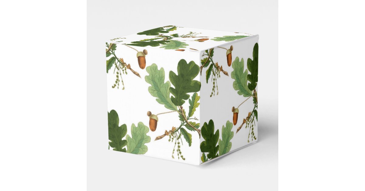 Elegant Oak Leaf and Acorn Favor Boxes | Zazzle