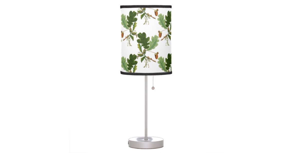Elegant Oak Leaf and Acorn Table Lamp | Zazzle