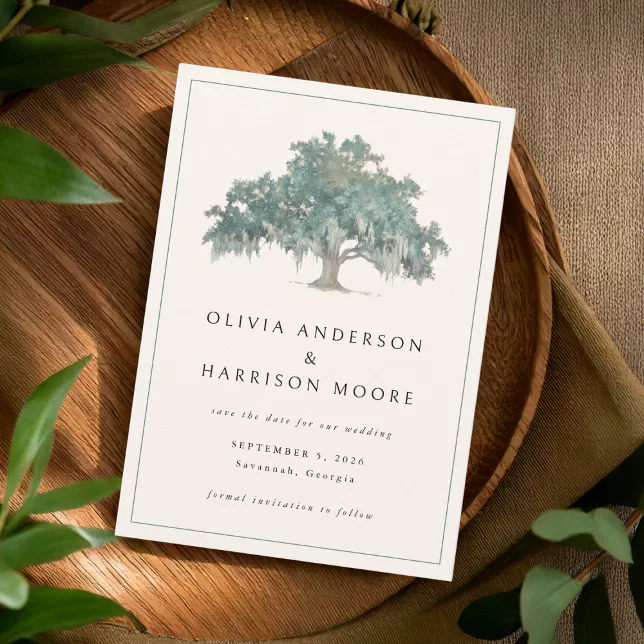 Elegant Oak Tree Southern Wedding Save The Date | Zazzle