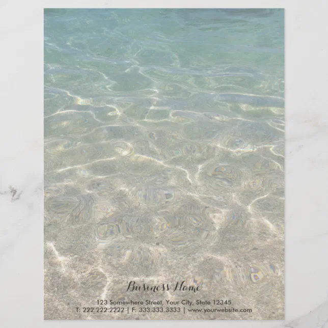 Elegant Ocean Beach Background Letterhead | Zazzle