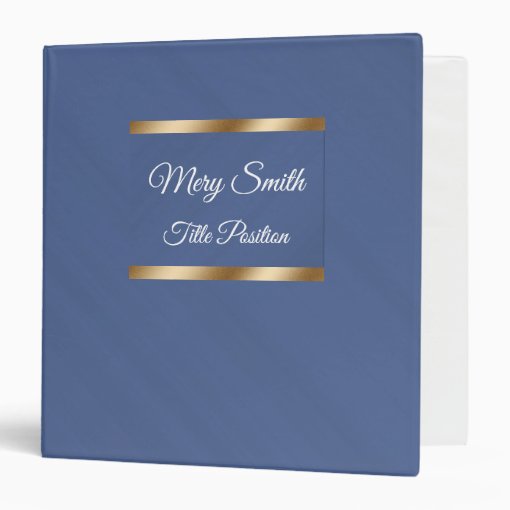 Elegant Office Blue 3 Ring Binder | Zazzle