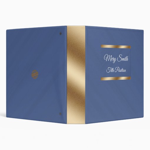 Elegant Office Blue 3 Ring Binder | Zazzle