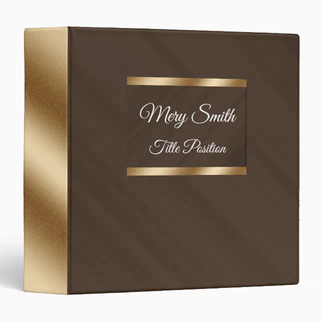 Elegant Office Brown 3 Ring Binder | Zazzle