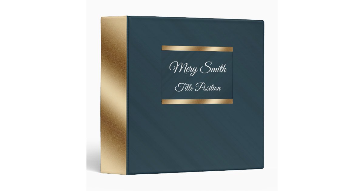 Elegant Office Green 3 Ring Binder | Zazzle