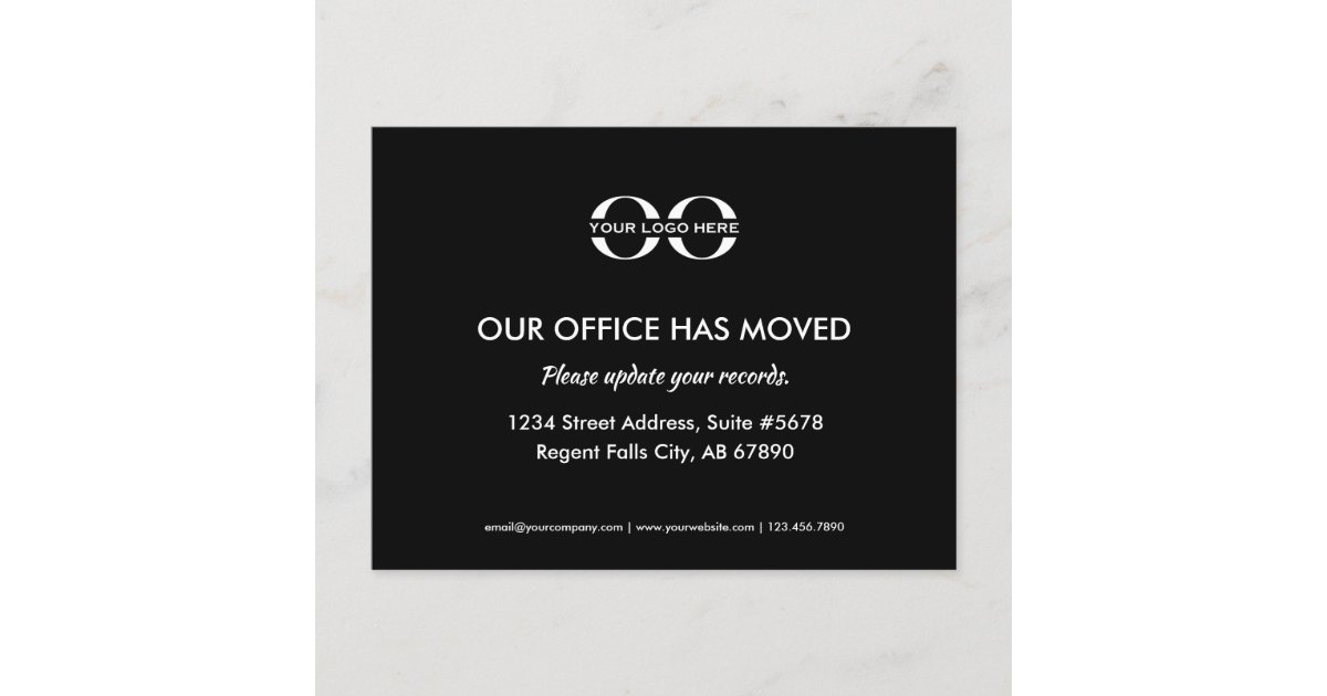 Elegant Office Relocation Postcard | Zazzle