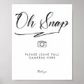 Elegant Oh Snap Disposable Camera Wedding Poster | Zazzle