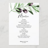 Elegant Olive Branch Flat Menu Card | Zazzle