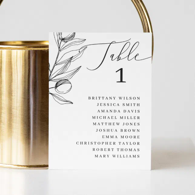 Elegant olive. Italian wedding Seating Chart Invitation | Zazzle