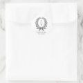 Elegant Olive Leaf Crest Wedding Monogram Classic Round Sticker | Zazzle