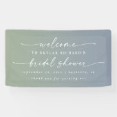 Elegant Ombre Blue & Green Bridal Shower Welcome Banner | Zazzle