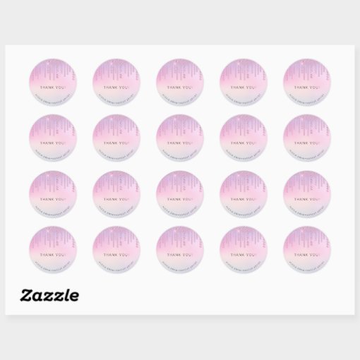 Elegant ombre pink & purple diamonds makeup artist classic round ...