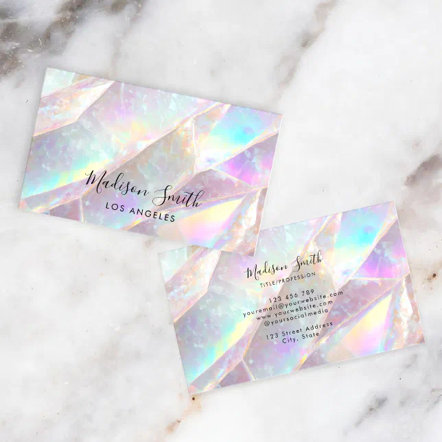 Elegant Opal Gemstone Business Card | Zazzle