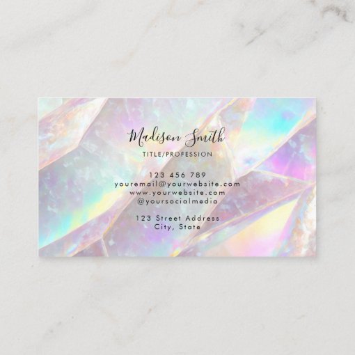 Elegant Opal Gemstone Business Card | Zazzle