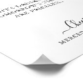 Elegant Open Bar Calligraphy Personalized Wedding Poster | Zazzle