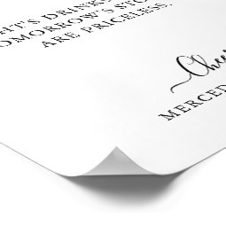 Elegant Open Bar Calligraphy Personalized Wedding Poster | Zazzle