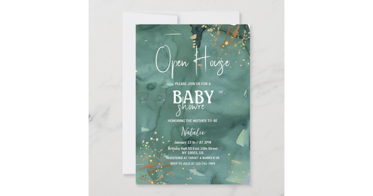 elegant open house baby shower invitation | Zazzle