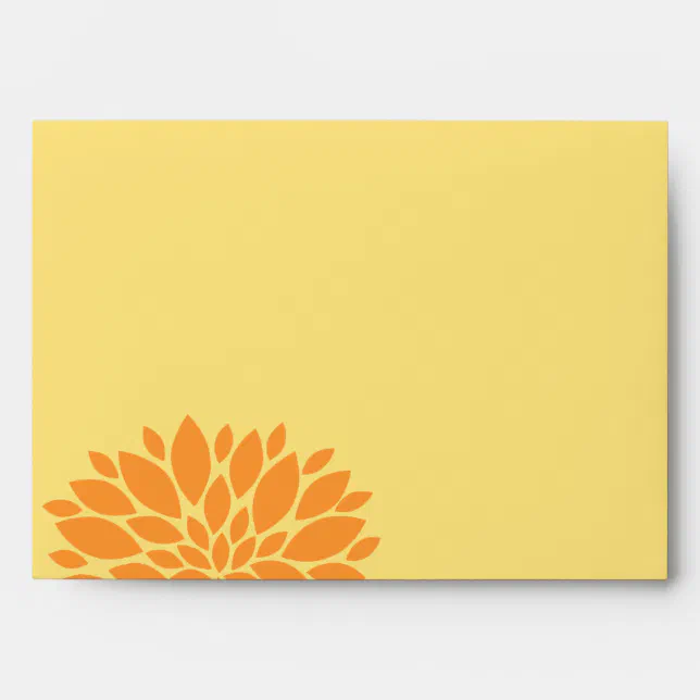 Elegant Orange and Light Yellow Floral Burst Envelope | Zazzle