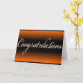 Elegant orange black fade Congratulations card | Zazzle
