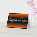 Elegant orange black fade Congratulations card | Zazzle