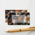 Elegant orange white floral flowers QR code Enclosure Card | Zazzle