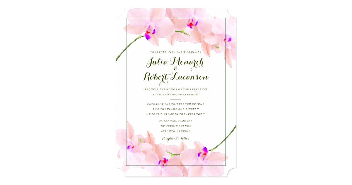 Elegant Orchid Wedding Invitation | Zazzle.com