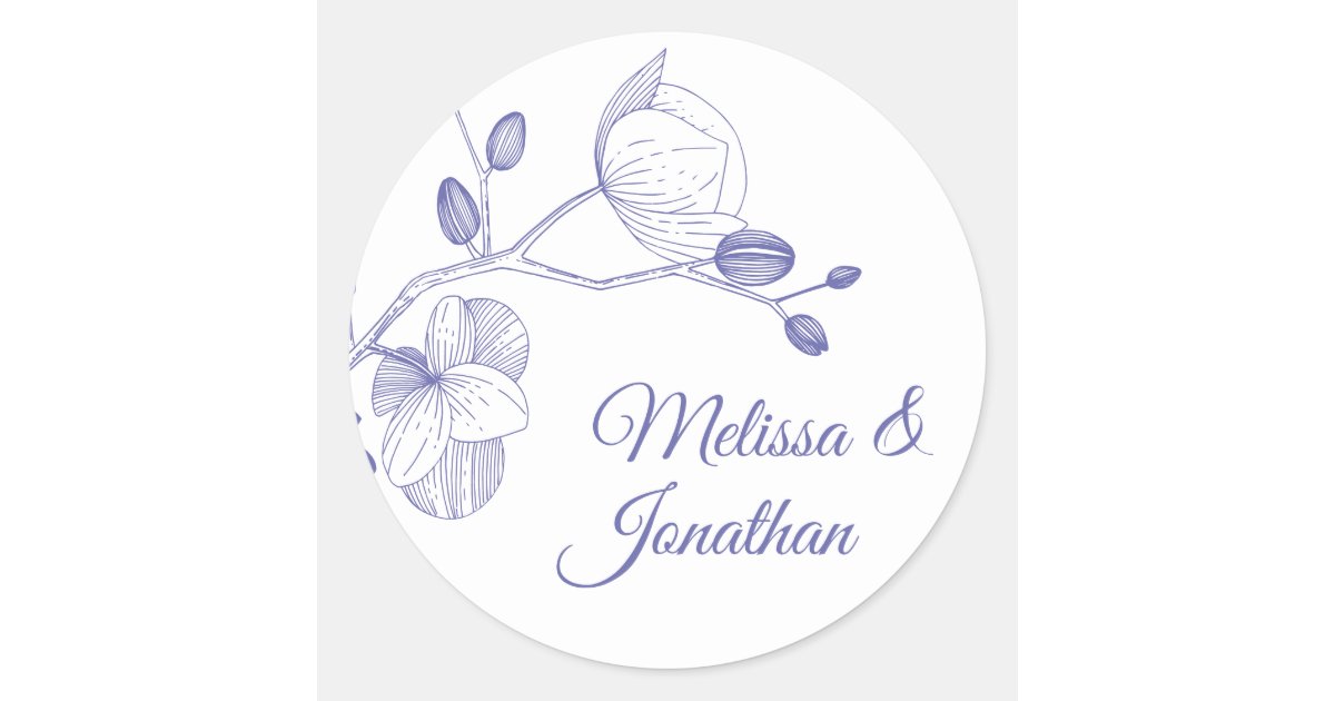 Elegant orchids romantic modern floral wedding cla classic round ...