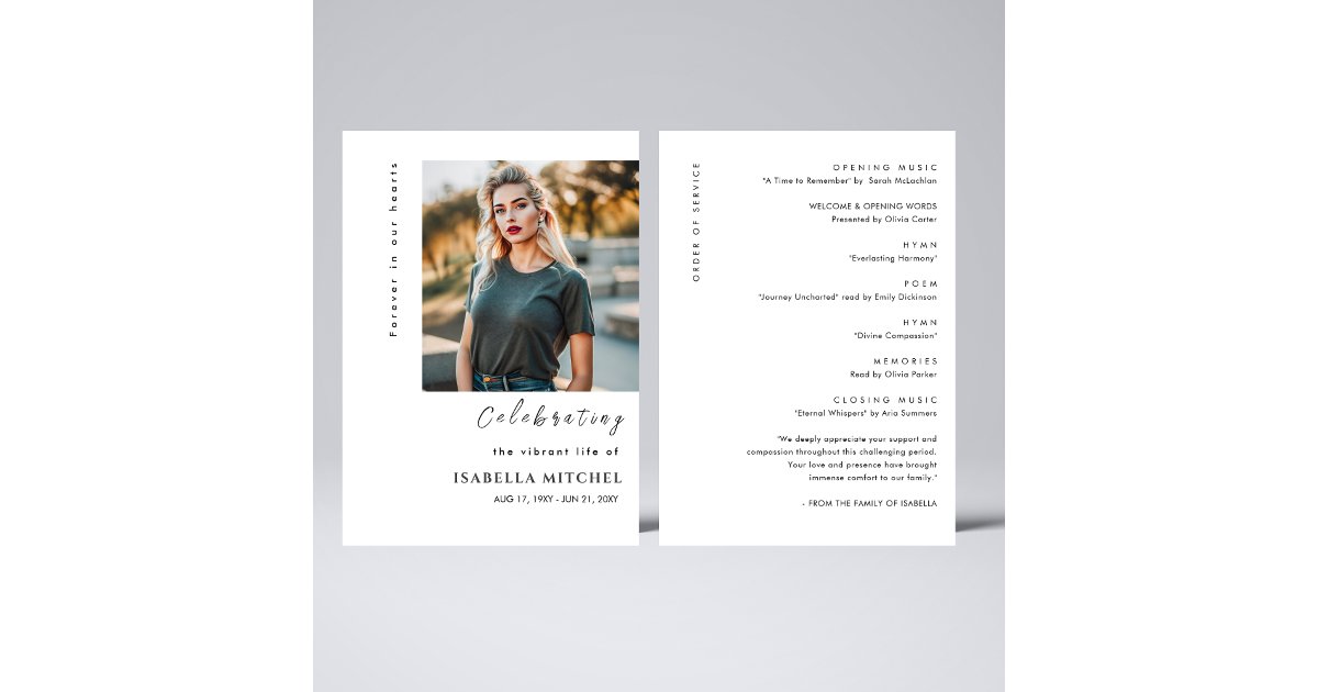Elegant Order of Service Funeral Program | Zazzle