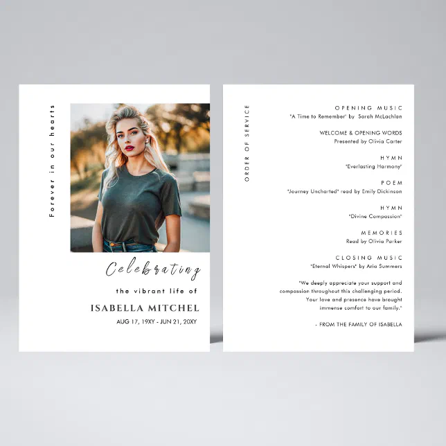 Elegant Order of Service Funeral Program | Zazzle