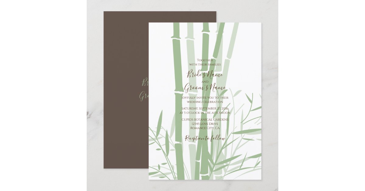 Elegant Oriental Bamboo Wedding Invitations | Zazzle