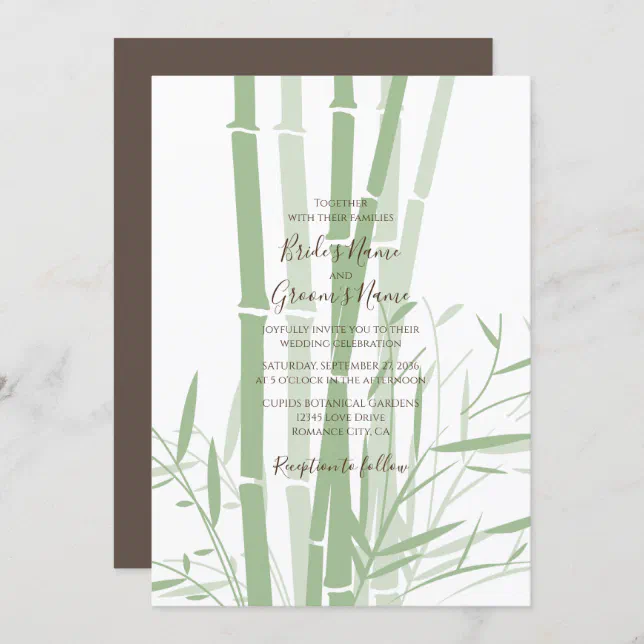 Elegant Oriental Bamboo Wedding Invitations | Zazzle