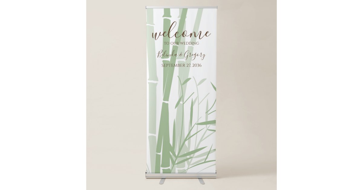 Elegant Oriental Bamboo Wedding Welcome Sign | Zazzle