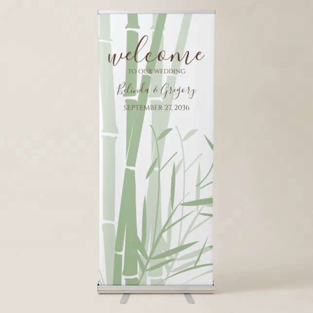 Elegant Oriental Bamboo Wedding Welcome Sign | Zazzle