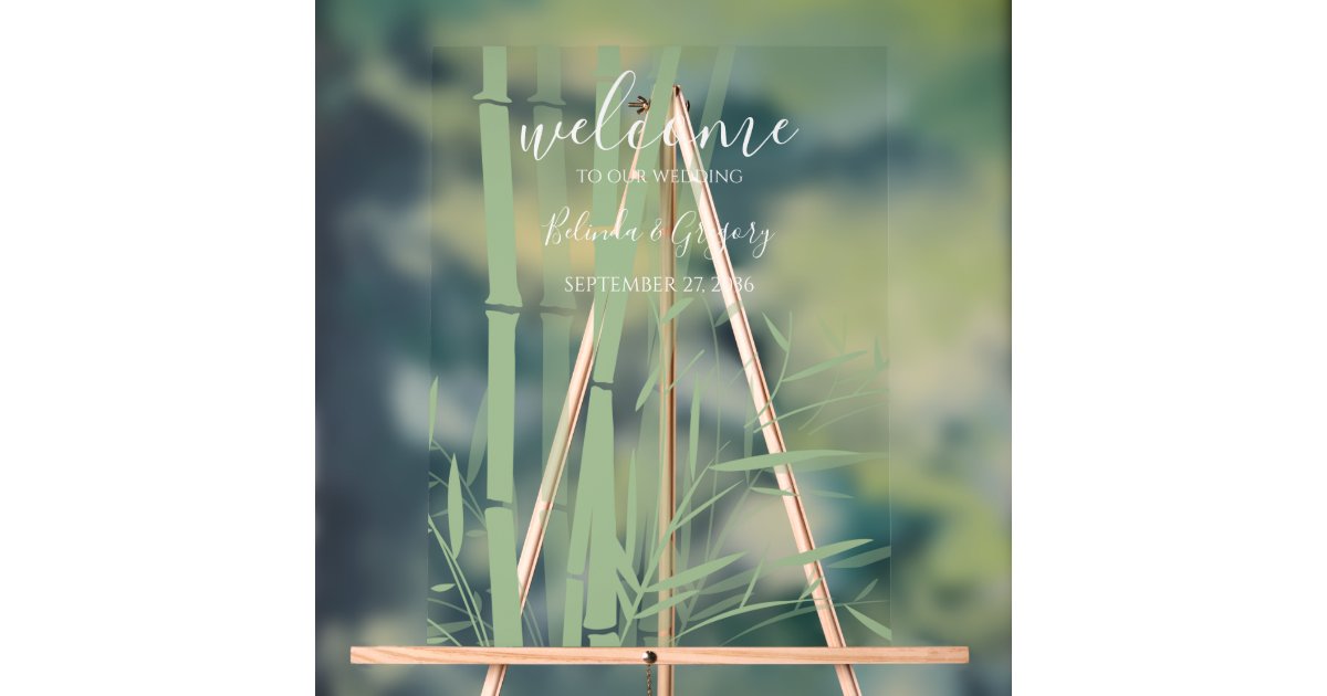 Elegant Oriental Bamboo Wedding Welcome Sign | Zazzle