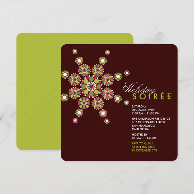 Elegant Ornament Star Holiday Soiree Party Invite | Zazzle