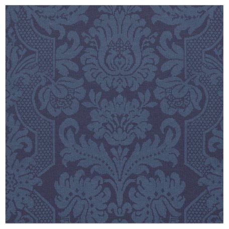 Kidney Damask in Navy Blue Fabric | Zazzle