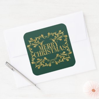 Elegant Ornate Gold Merry Christmas Sticker | Zazzle