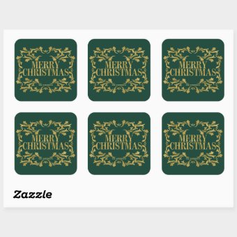 Elegant Ornate Gold Merry Christmas Sticker | Zazzle