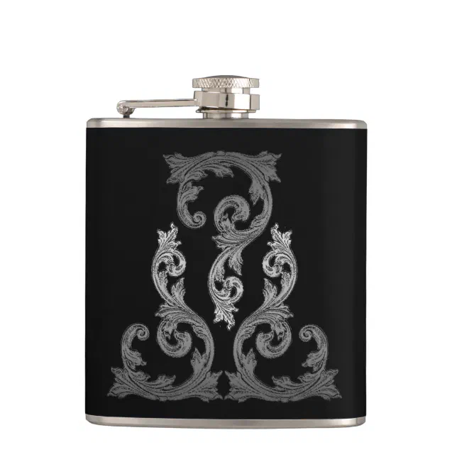 Elegant Ornate Goth Design Flask | Zazzle